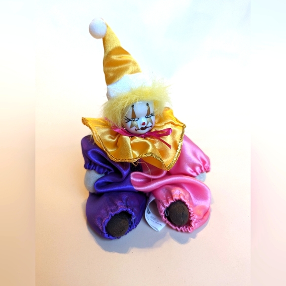 Artmark | Accents | Vintage Porcelein Face Clown With Silk Romper And Hat | Poshmark